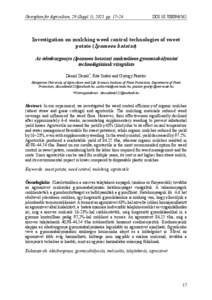 Investigation on mulching weed control technologies of sweet potato ...